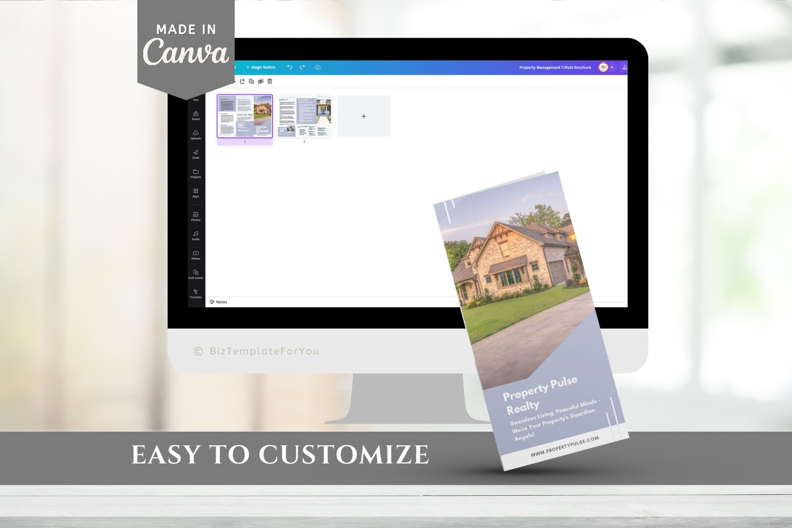 Editable Property Management Tri-fold Brochure Template Property ...