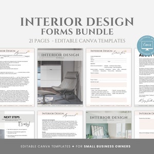 Editable Interior Design Business Templates Bundle, Interior Designer ...