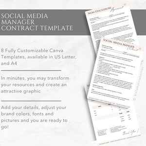 Editable Social Media Manager Contract Template Freelance - Etsy
