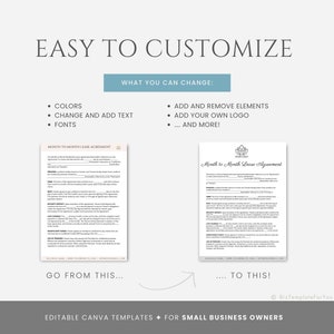 Editable Month to Month Lease Agreement Template, Monthly Rental ...