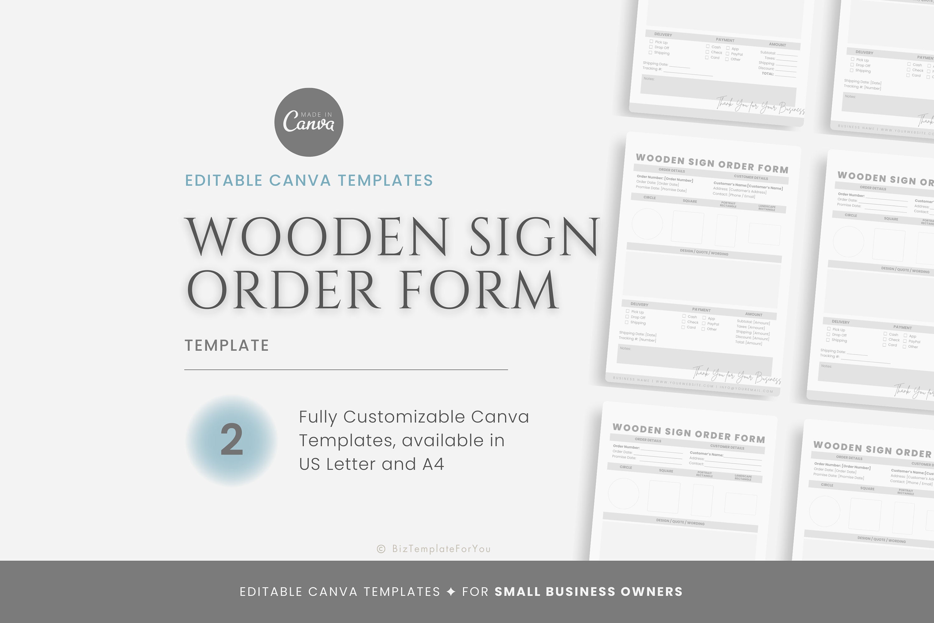 Editable Wooden Sign Order Form Template, Printable Wooden Craft Order ...