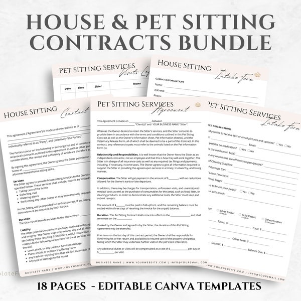 House Sitter Contract Template - Etsy Australia