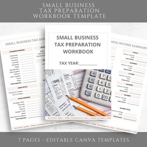Editable Small Business Tax Preparation Workbook Template, Entrepreneur ...
