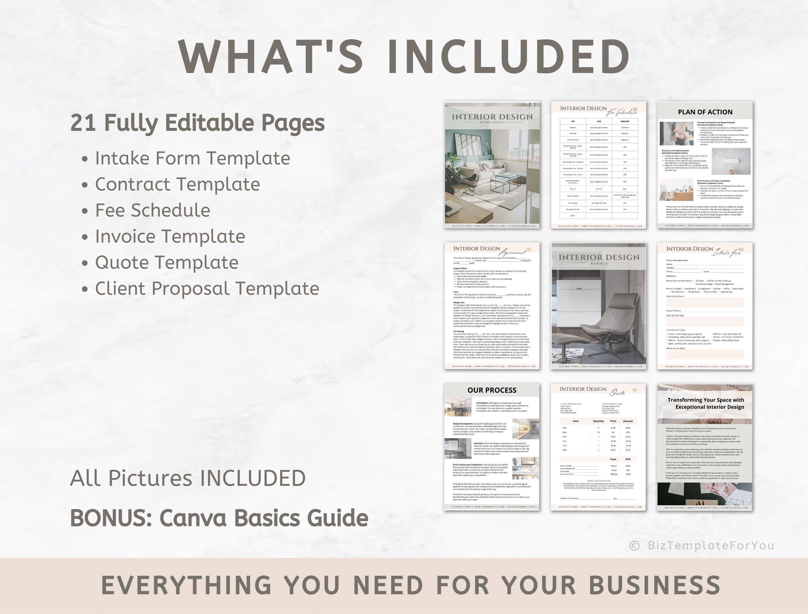 Editable Interior Design Business Templates Bundle Interior - Etsy
