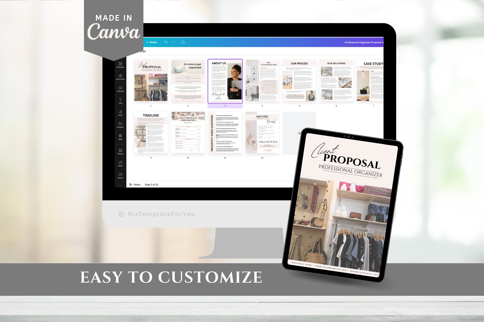 Editable Professional Organizer Client Proposal Template, Proposal Form ...