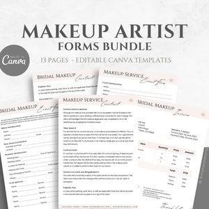 Editable Makeup Artist Forms Templates Bundle, Including Intake From ...