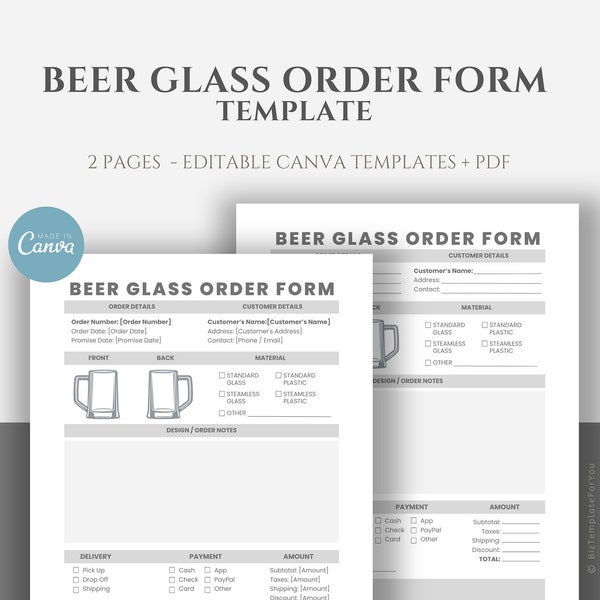 Cup Order Form - Etsy
