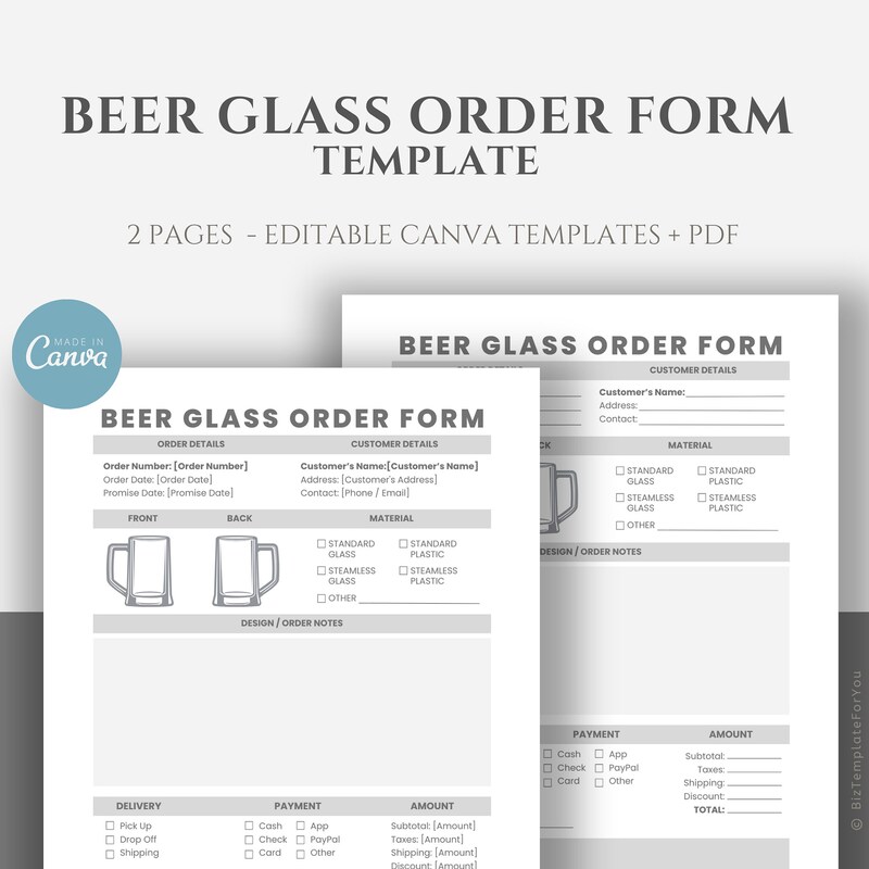 Cup Order Form - Etsy