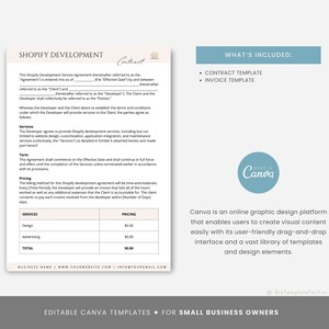 Editable Shopify Development Contract Template, Freelance Website ...
