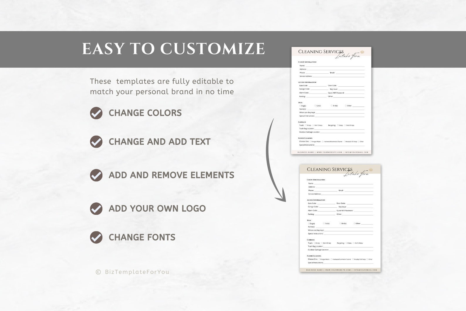Cleaning Services Client Intake Form, Editable Residential and ...