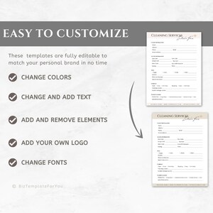 Cleaning Services Client Intake Form, Editable Residential and ...