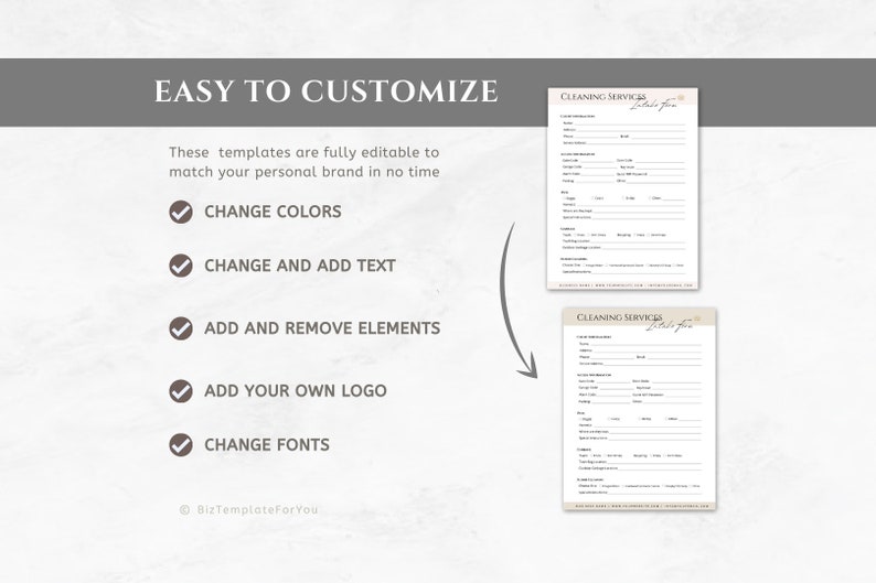 Cleaning Services Client Intake Form, Editable Residential and ...