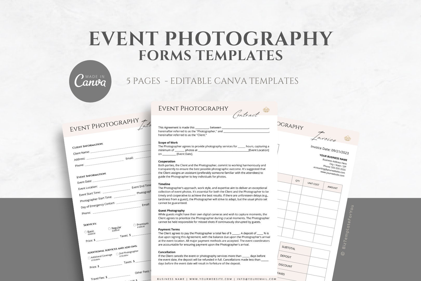 Editable Event Photography Contract Template. Corporate Event ...