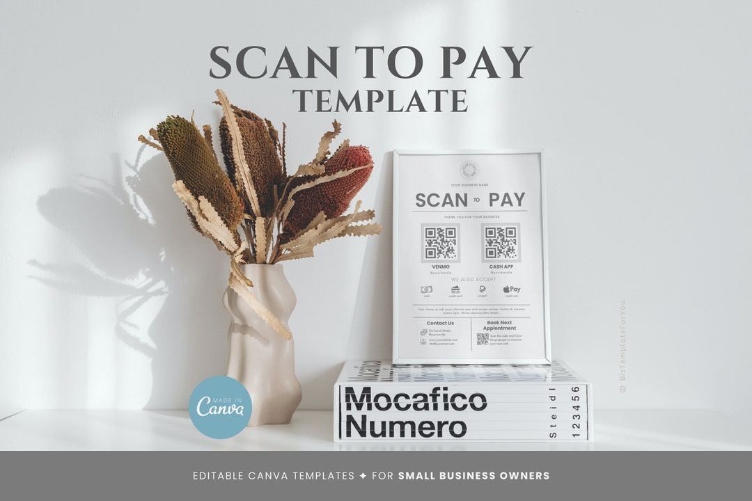Editable Scan to Pay Template Cashapp Paypal Sign for Small - Etsy