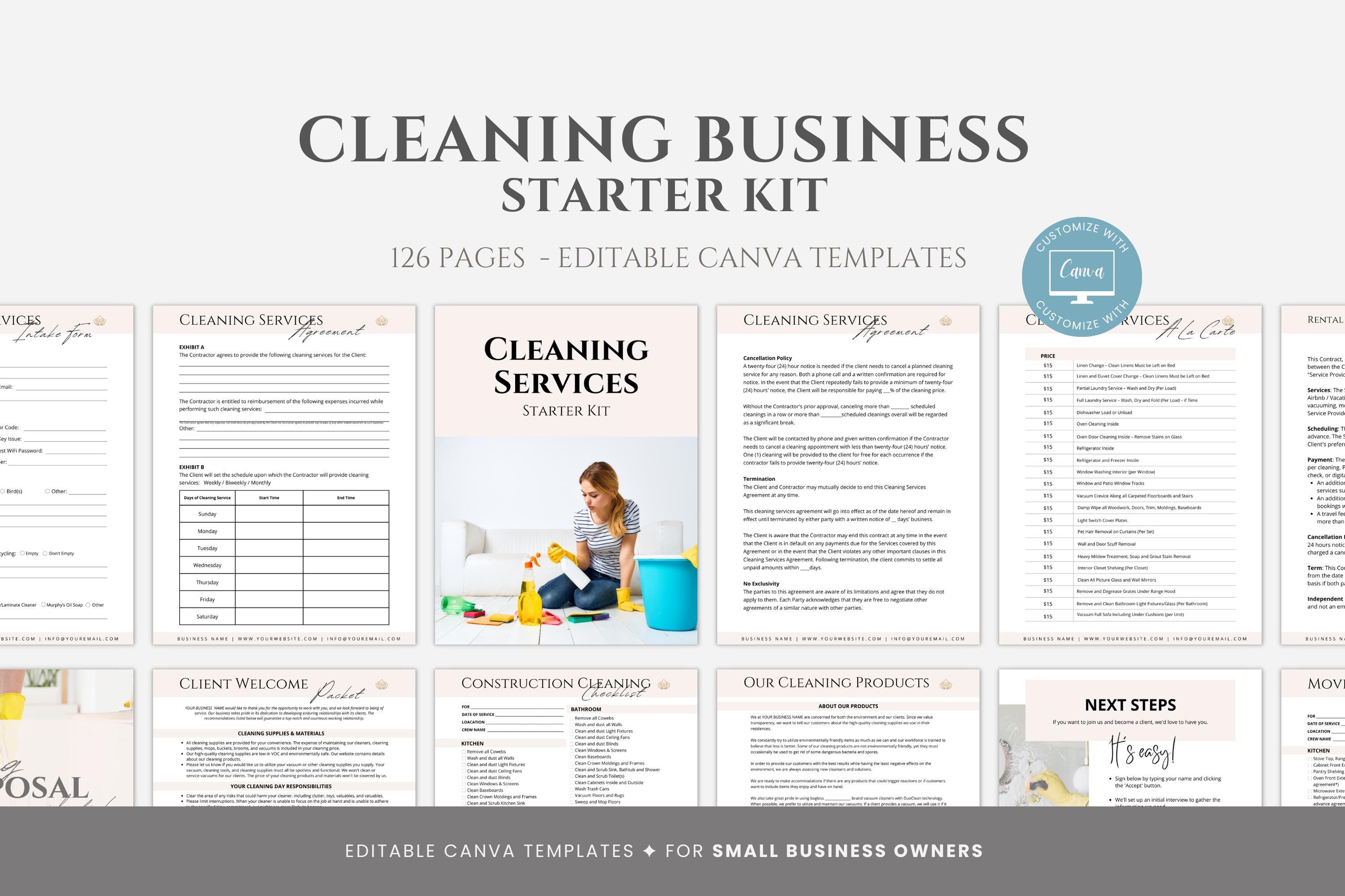 Editable Cleaning Business Starter Kit - All Cleaning Business ...
