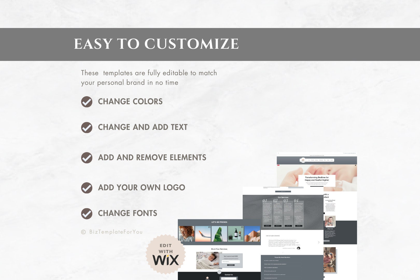 Sleep Consultant Website Template, Customizable Wix Website for ...