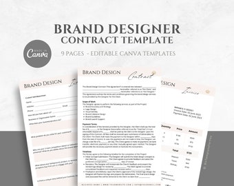 Editable Logo Designer Contract Template, Freelance Graphic Design ...
