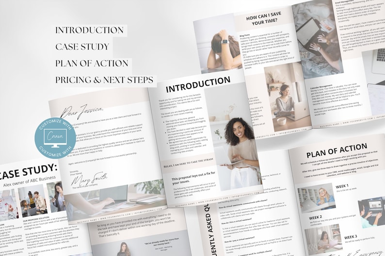 Editable Virtual Assistant Proposal Template, VA Service Pitch Document ...