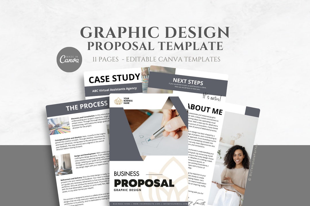 Editable Graphic Design Proposal Template Graphic Design - Etsy