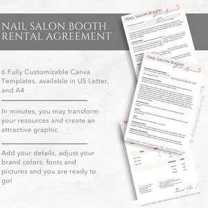 Editable Nail Salon Booth Rental Agreement, Professional Booth Contract ...