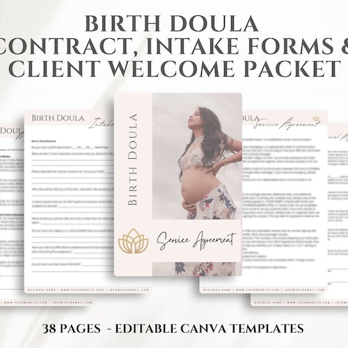 Editable Birth Doula Welcome Package Doula Client Forms New - Etsy
