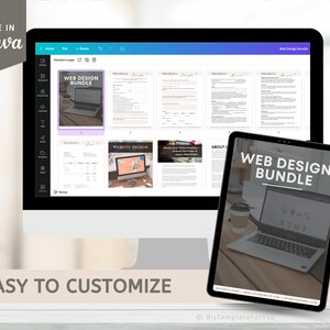 Editable Web Design Templates Bundle Freelance Website - Etsy
