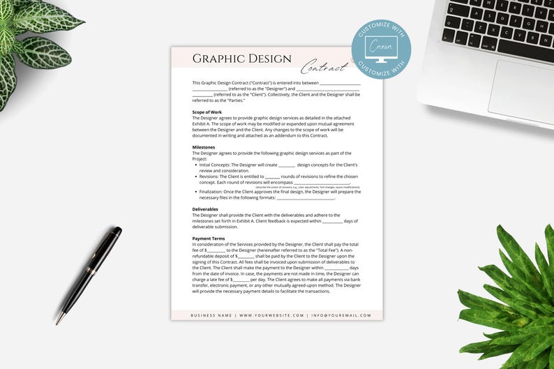 Editable Graphic Design Forms Bundle, Incl. Contract, Intake Form and ...