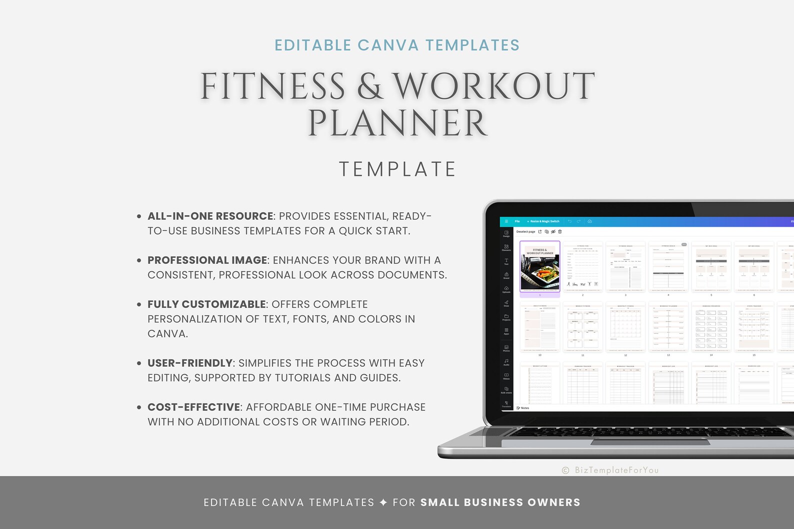 Editable Fitness and Workout Planner Template, Personal Training ...