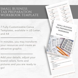 Editable Small Business Tax Preparation Workbook Template, Entrepreneur ...