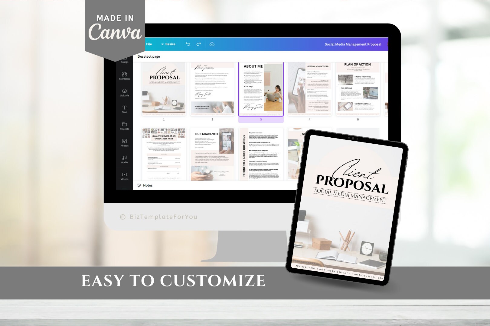 Editable Social Media Manager Proposal Template, Freelance Social Media ...