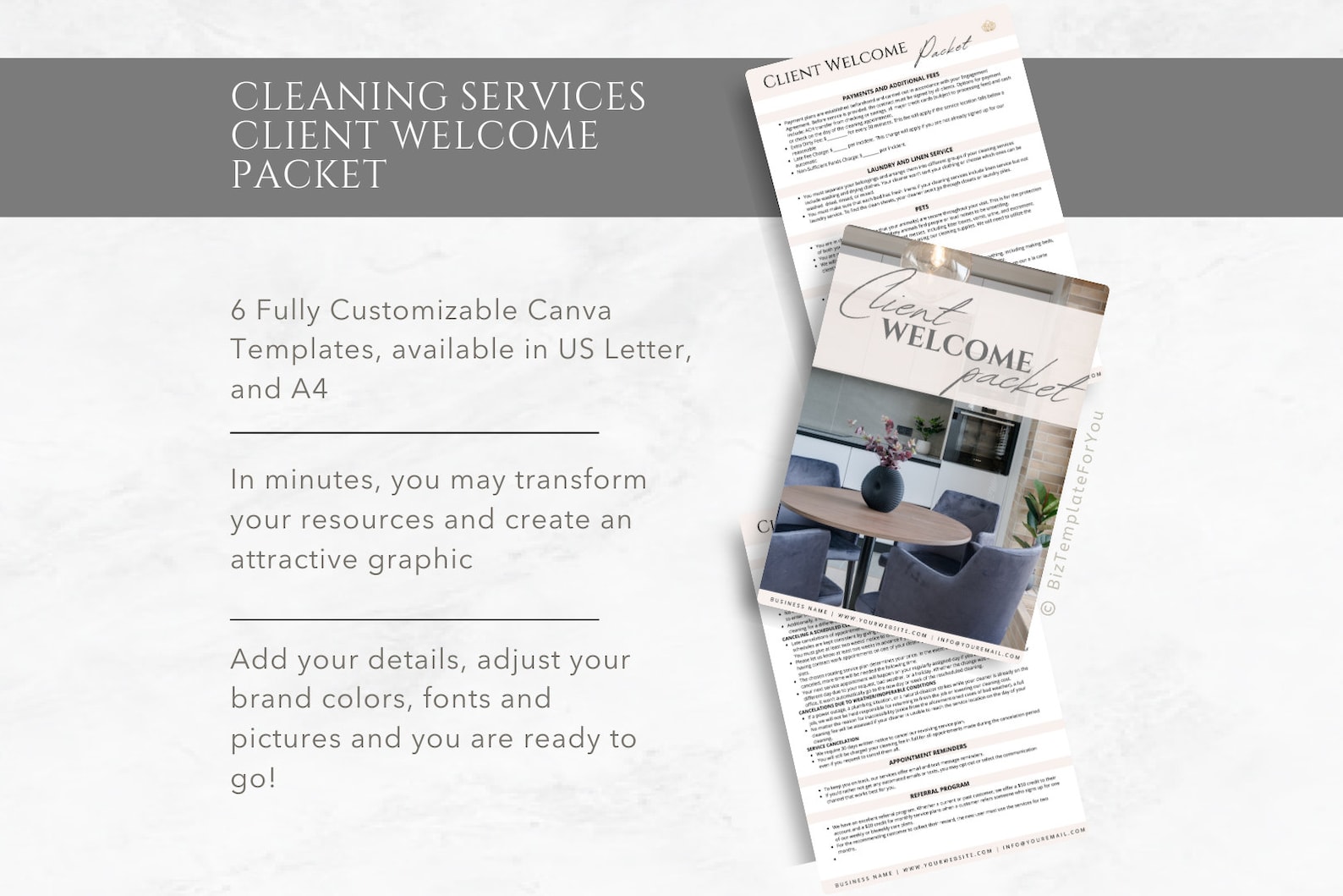 Cleaning Services Client Welcome Packet, Editable Client Onboarding ...