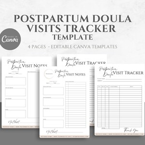 Editable Postpartum Doula Visits Notes and Tracker Templates. Doula Log ...