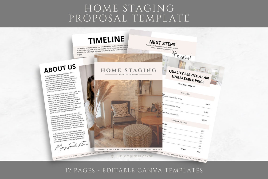 Editable Home Staging Proposal Template, Property Staging Proposal ...