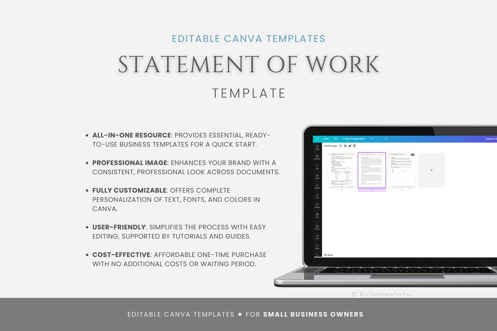 Editable Statement of Work Template, Scope of Work, Freelancer SOW ...
