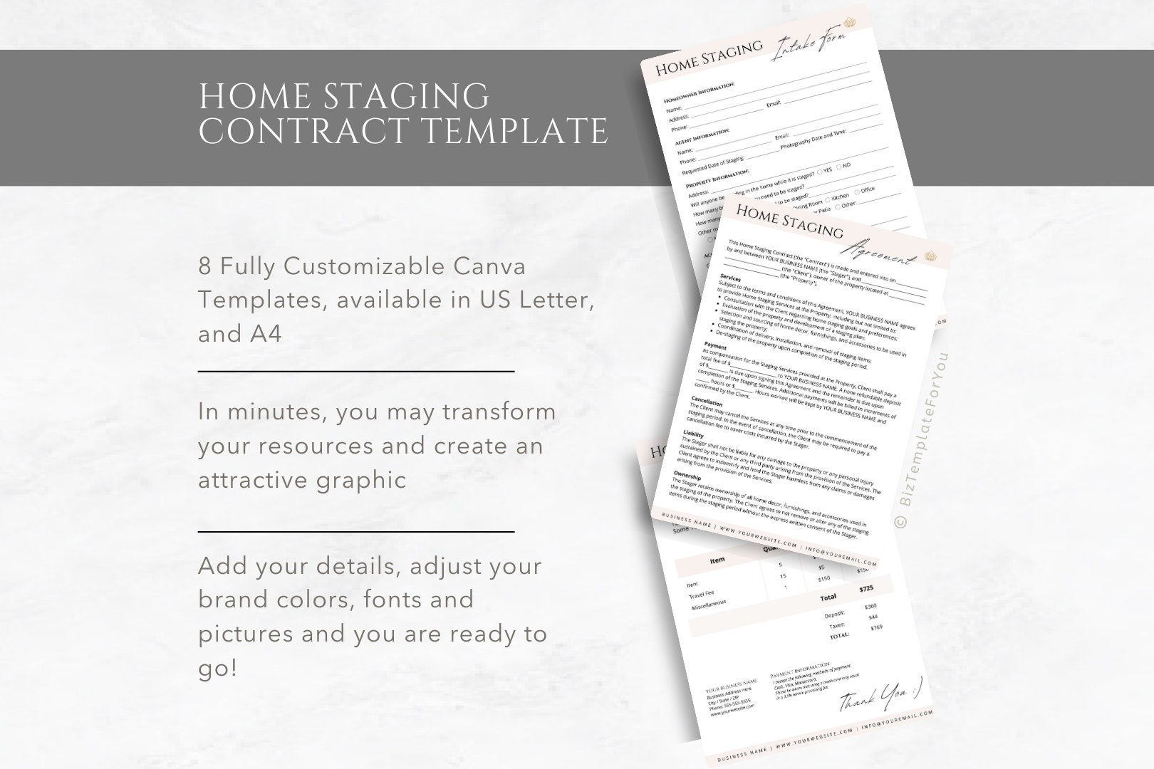 Editable Home Staging Contract Template Property Staging - Etsy