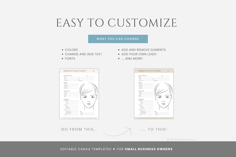 Editable Makeup Face Chart, Freelance Makeup Artist Practice Sheet ...