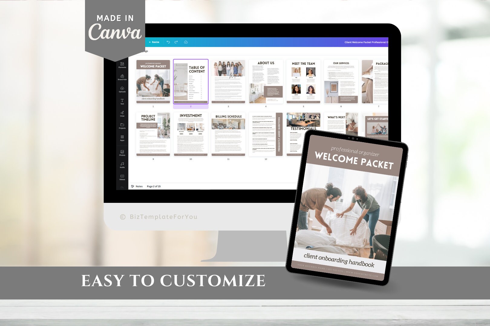Editable Professional Organizer Client Welcome Packet Template, Home ...