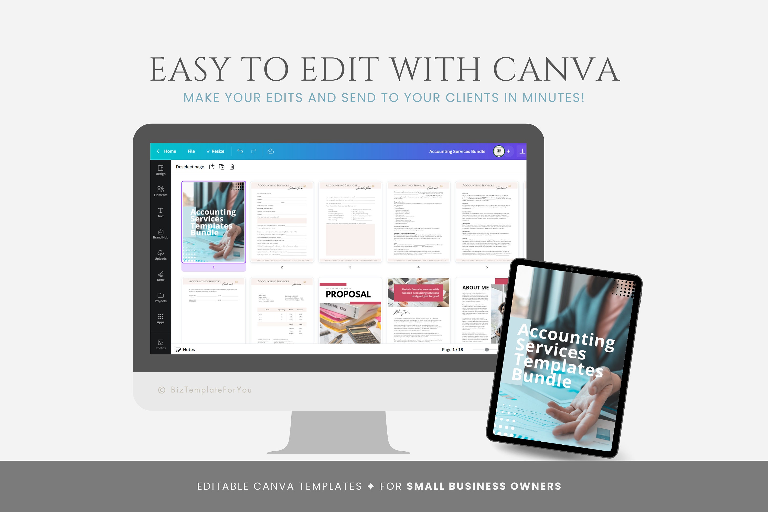 Editable Accounting Services Templates Bundle, Freelance Accountant ...
