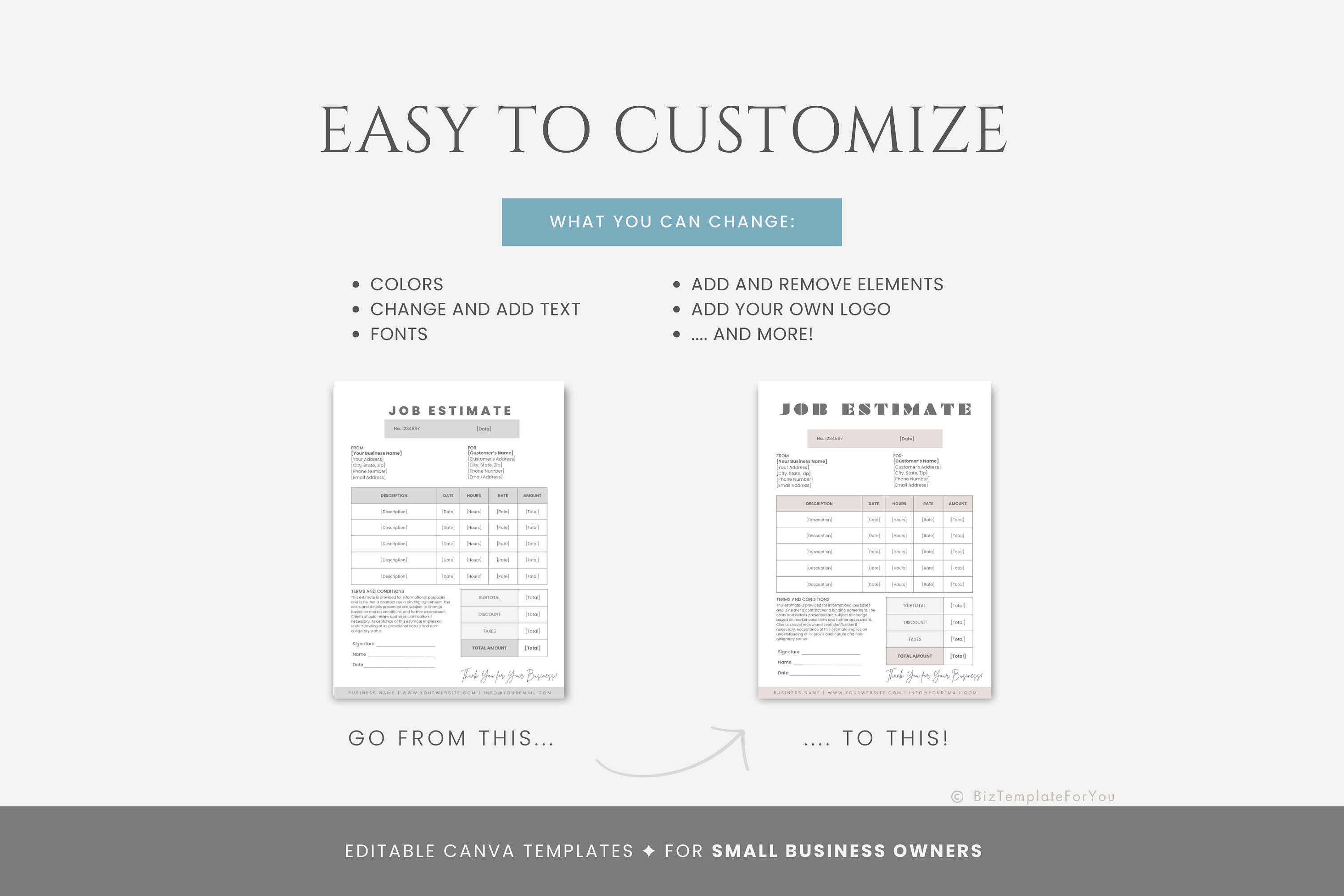 Editable Job Estimate Template, Contractor Estimate Form, Job Quote ...