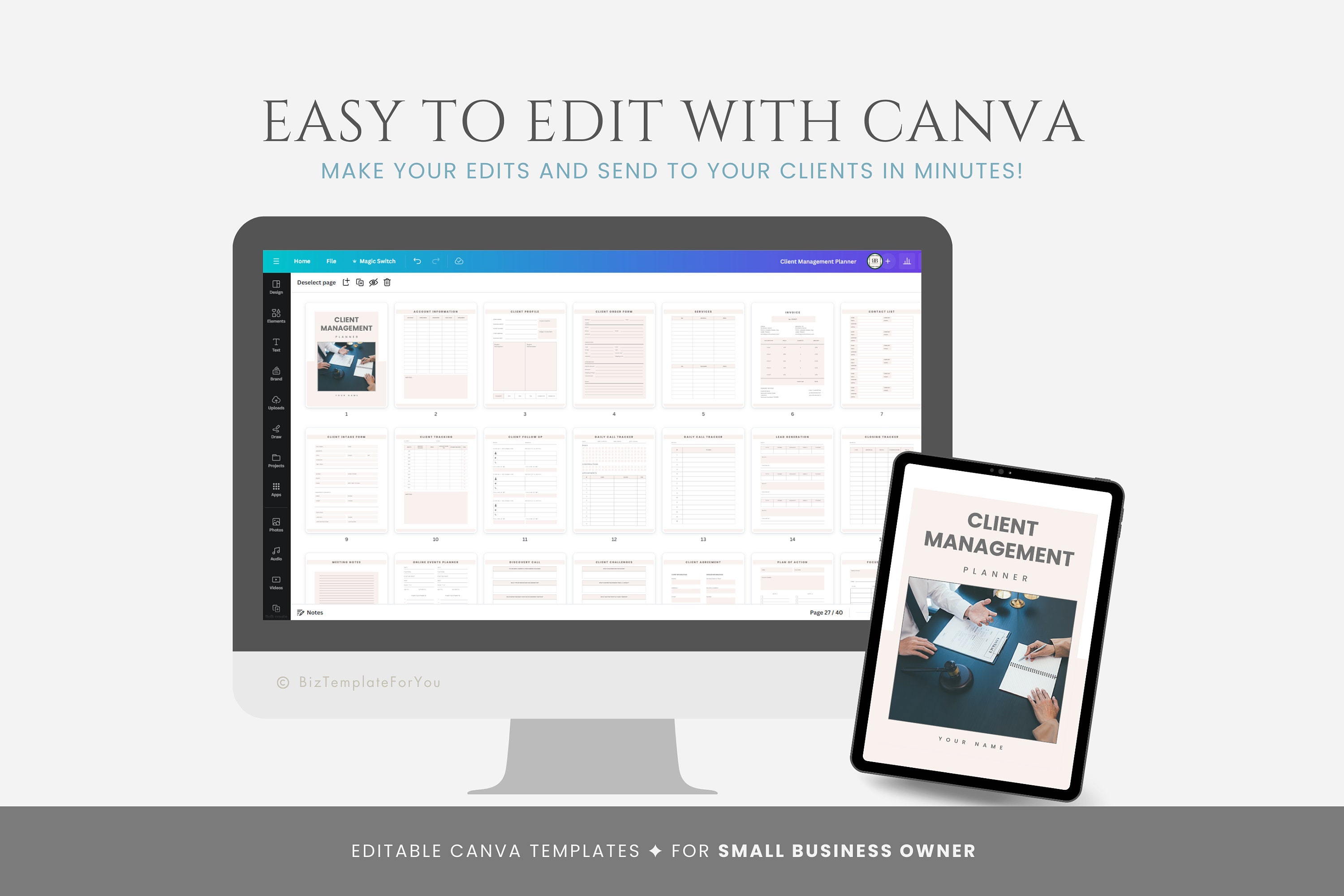Editable Client Management Planner Template, Small Business Customer ...