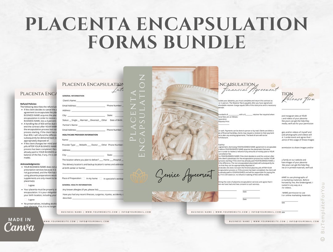 Editable Placenta Encapsulation Contracts & Intake Forms - Etsy
