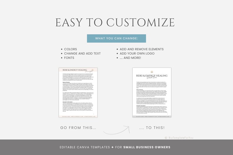 Editable Reiki Consent Form Template, Energy Healing Informed Consent ...