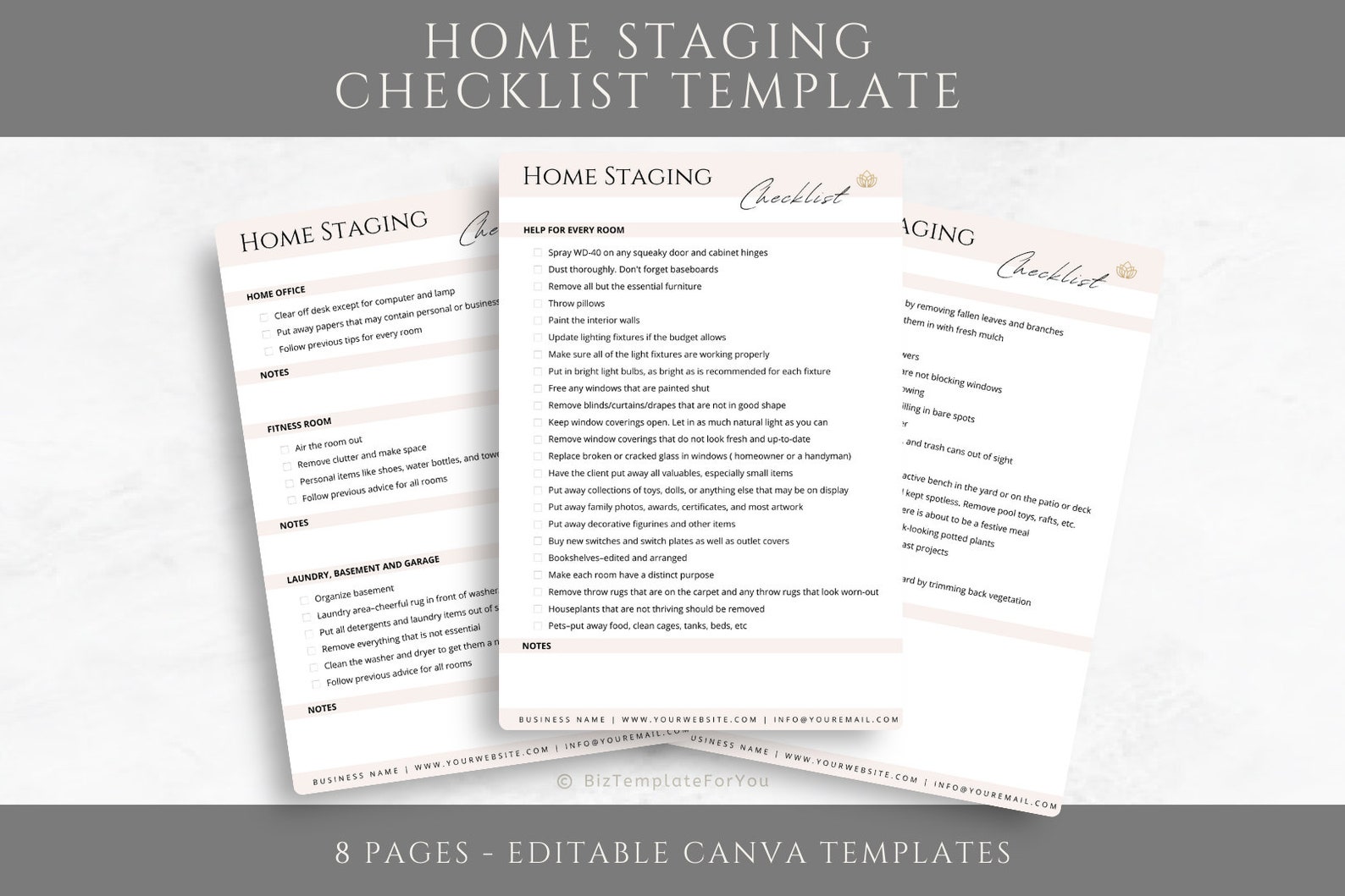 Editable Home Staging Checklist, Property Staging Checklist Template ...