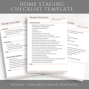 Editable Home Staging Checklist, Property Staging Checklist Template ...