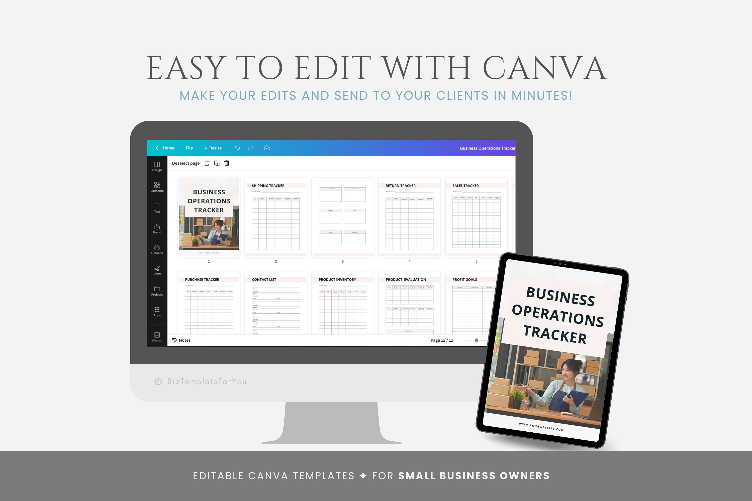 Editable Business Operations Tracker Templates, Business Operations ...