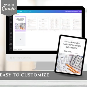 Editable Small Business Tax Preparation Workbook Template, Entrepreneur ...
