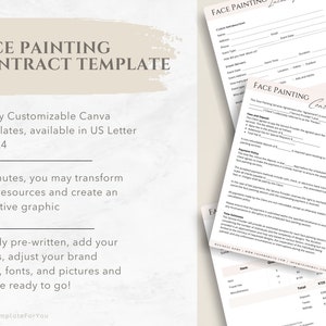 Editable Face Painting Contract Template Event Face Painter - Etsy