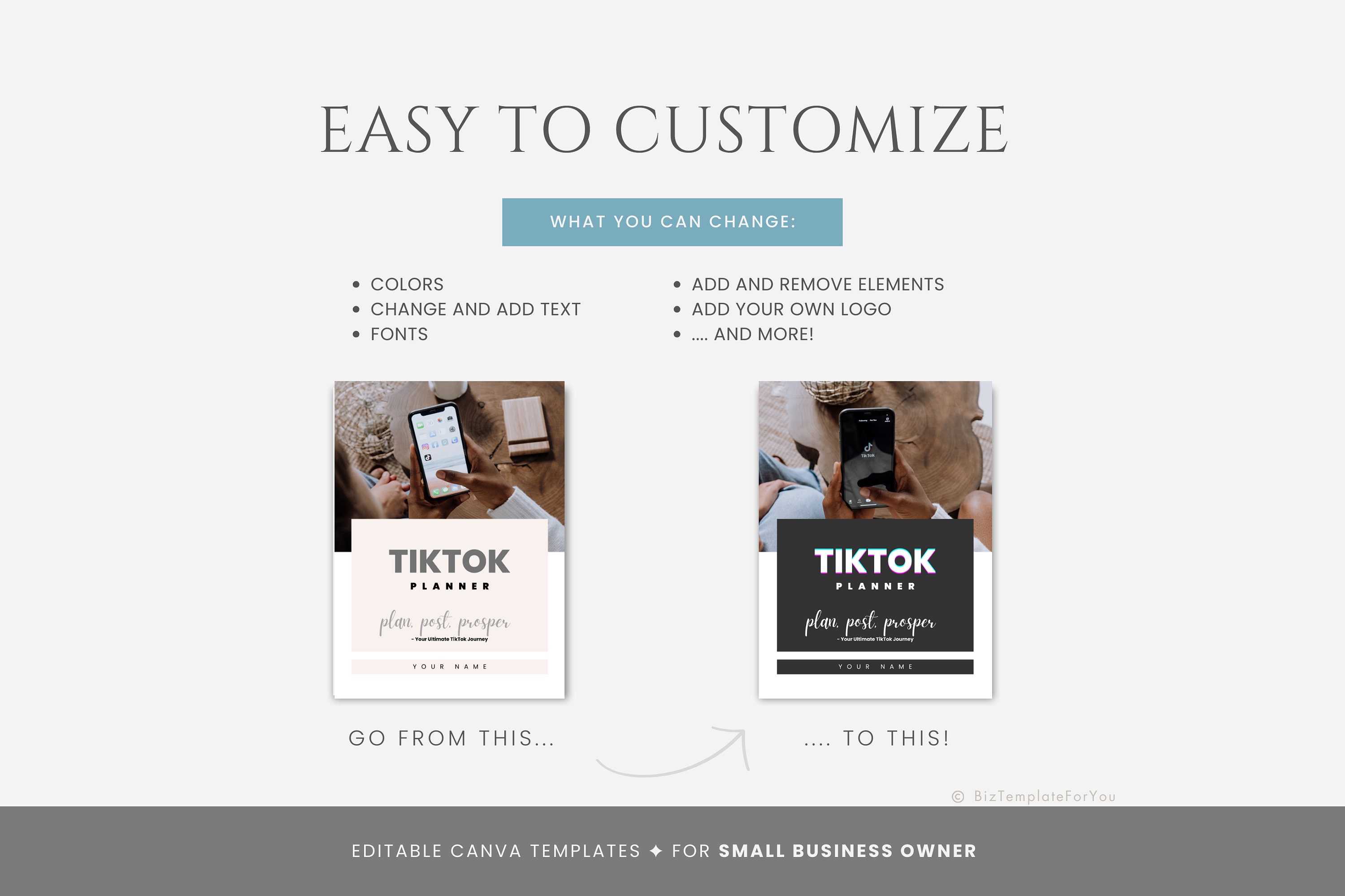 Editable Tiktok Planner Template, Social Media Planner for Small ...