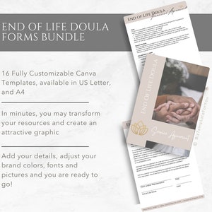Editable End of Life Doula Contract Template, Intake Forms, Evaluation ...