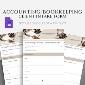 Editable Accounting & Bookkeeping Intake Form Template, Freelance ...